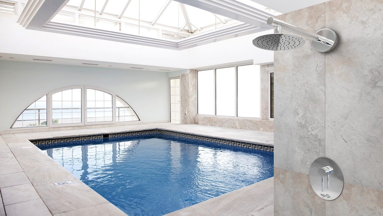 Wall-mounted outdoor shower and outdoor mixers | Inoxstyle