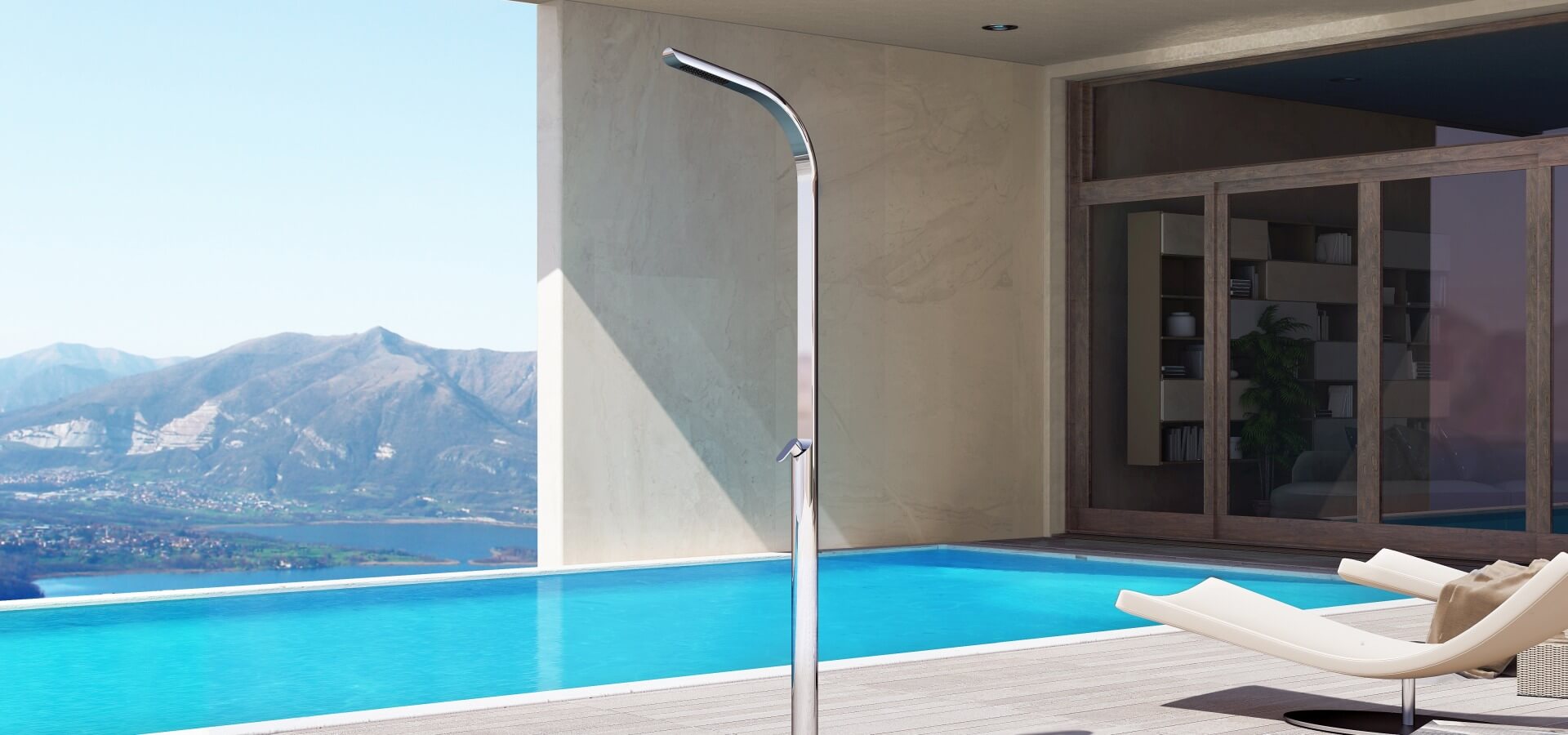 Outdoor Stainless steel showers for pools, gardens - Inoxstyle